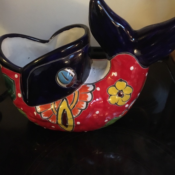 Talavera | Accents | Talavera Mexican Pottery Fish Shaped Planter ...